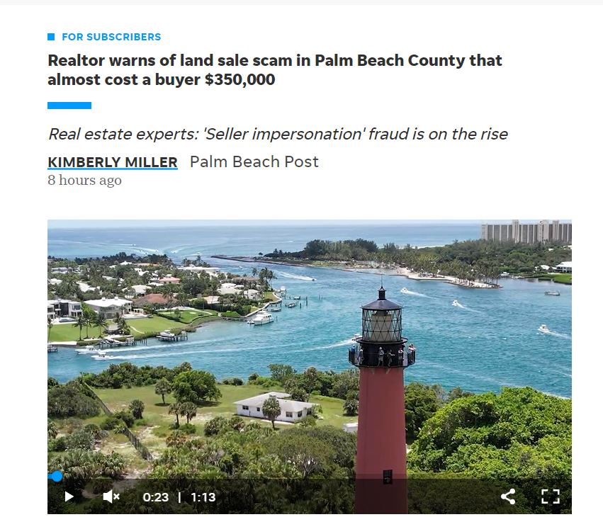 Realtor warns of land sale scam in Palm Beach County that almost cost a ...